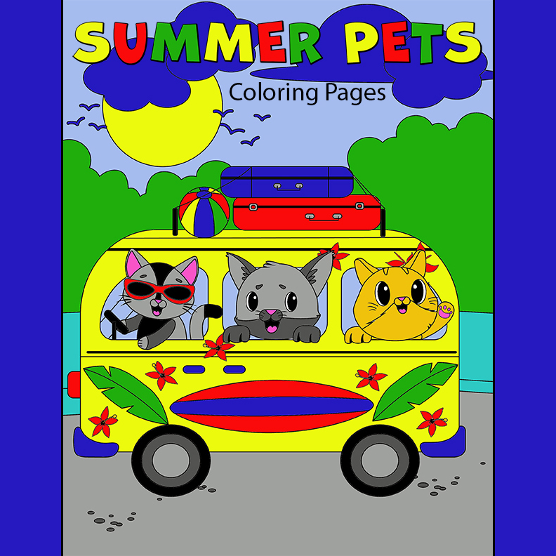 Summer Pets PLR Coloring Pages - CreateMeow